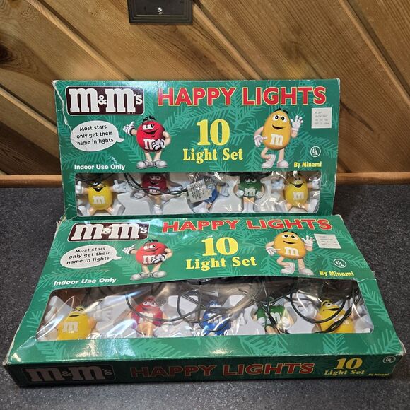 M&M'S | Holiday | Vintage Mms Happy Lights String Set Of 2 Christmas ...